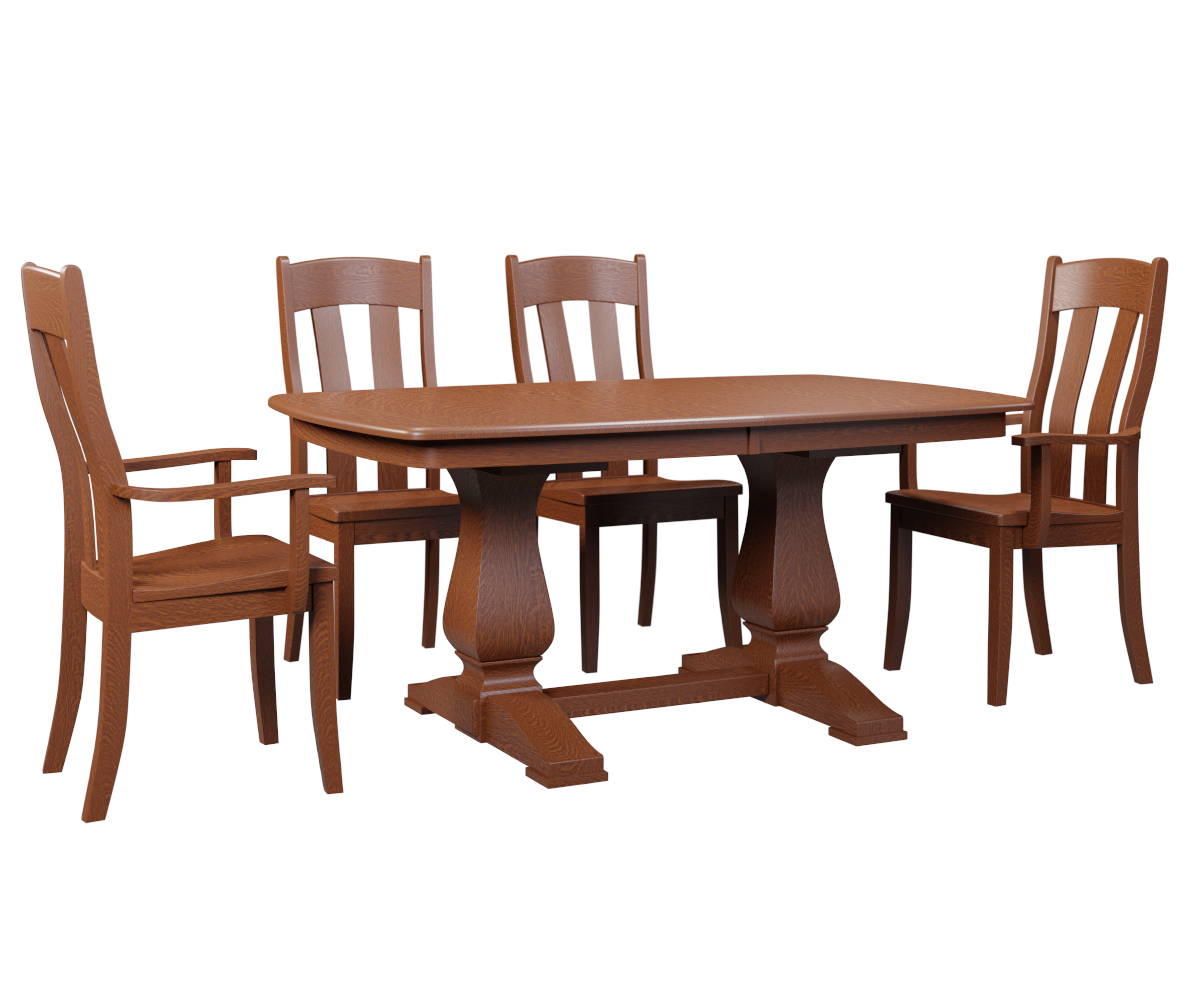 Stacy Double Pedestal Table | Stutzman's Amish Furniture